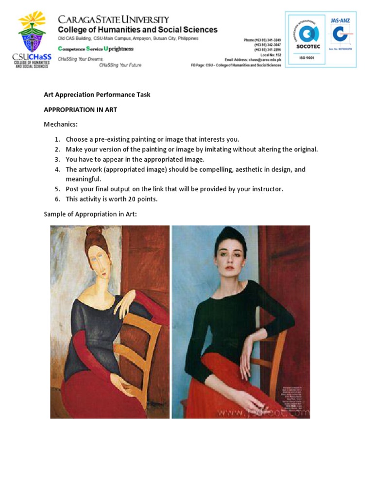 Art Appreciation Performance Task Guide | PDF | Career & Growth | Computers