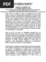 PDF Editable Barangay Assembly TARP 2ND SEM 2022 | PDF