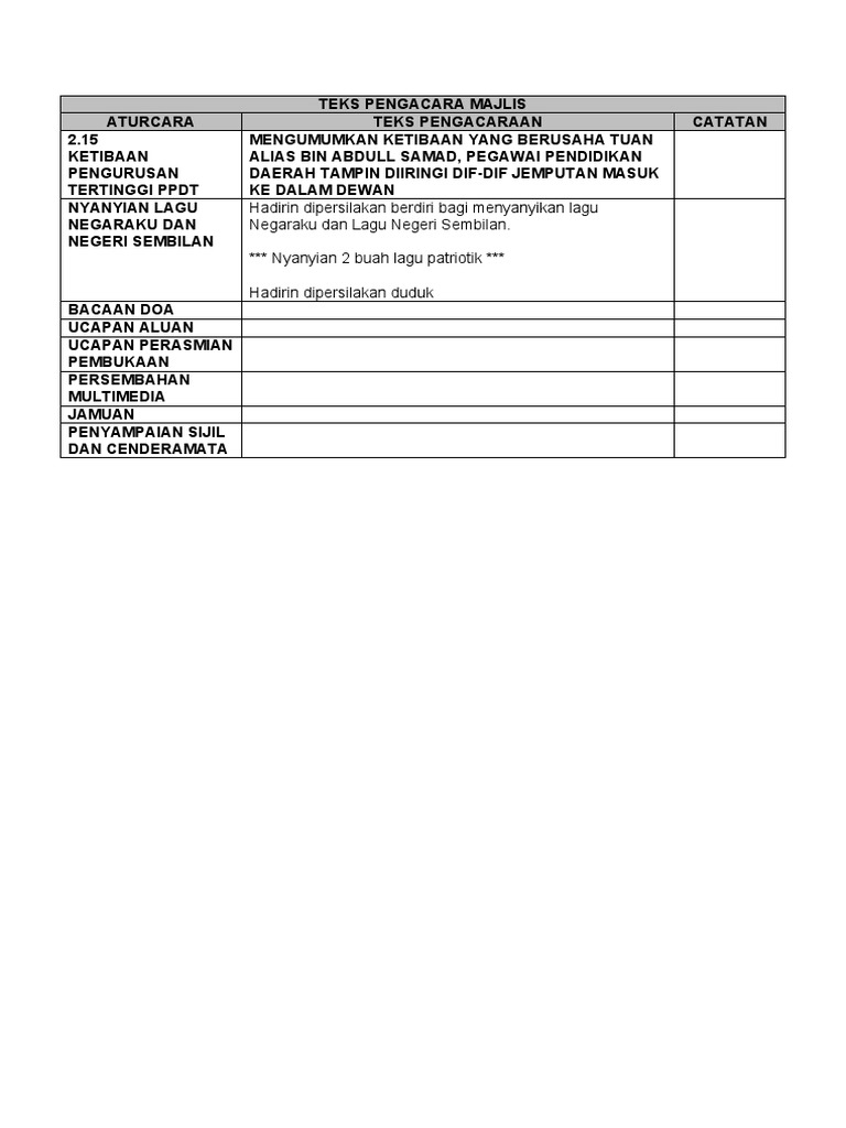 Teks Pengacara Majlis Majlis Apresiasi 2023 | PDF