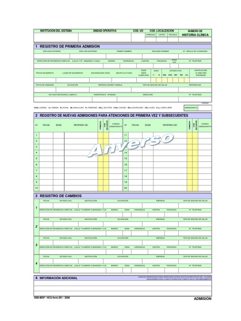 Formularios Básicos en Enfermería | PDF | Diagnostico medico ...