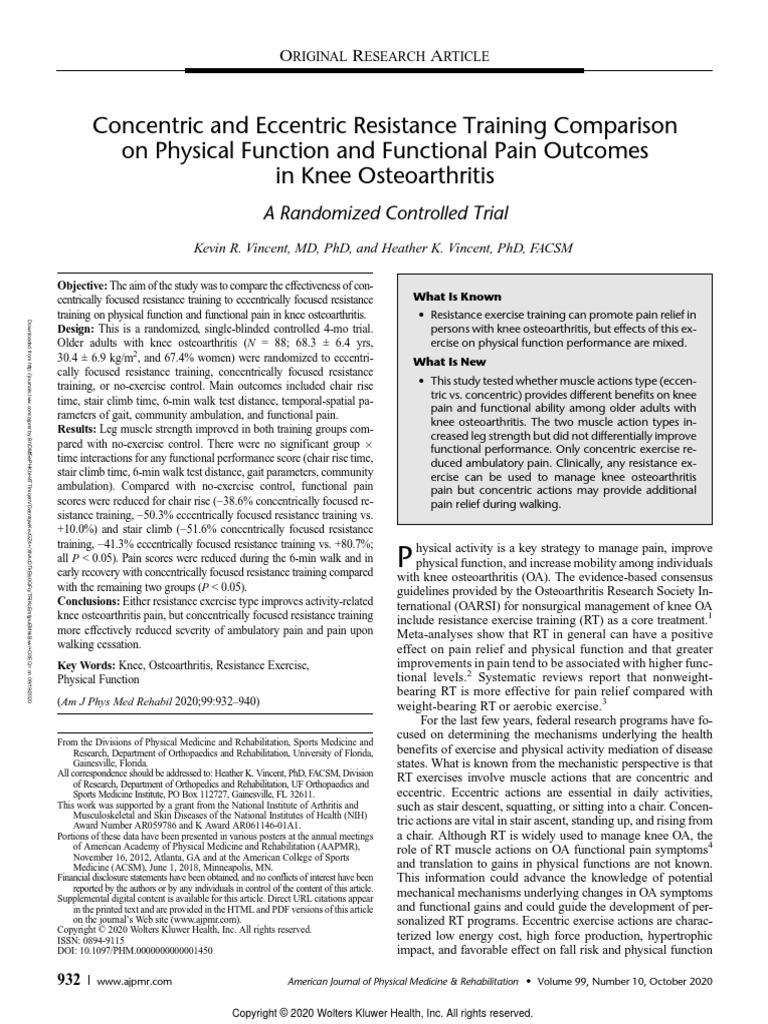 Concentric and Eccentric Resistance Training Comparison On Physical ...