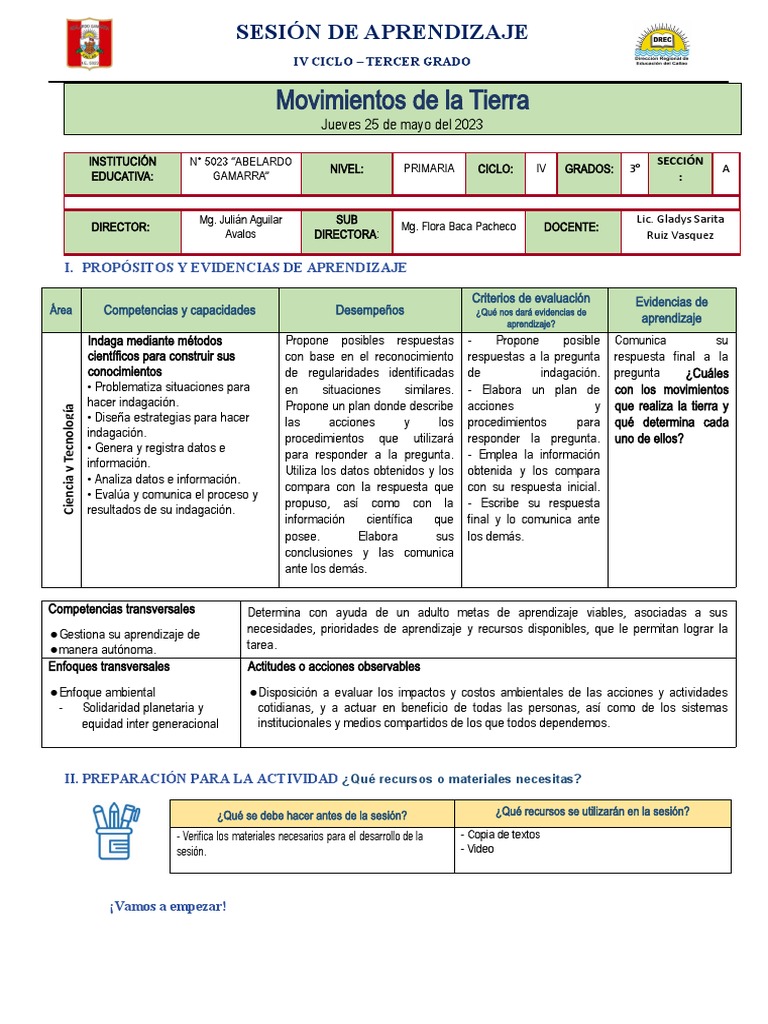 Jue25 - CyT-Movimientos de La Tierra | PDF | Naturaleza