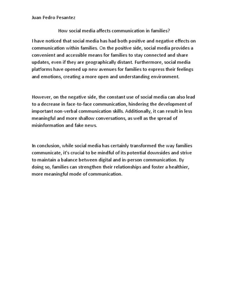 How Social Media Affects Communication in Families | PDF | Social ...