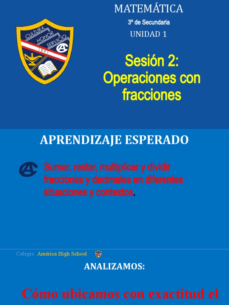 3ro - S2 - Operaciones Con Fracciones | PDF