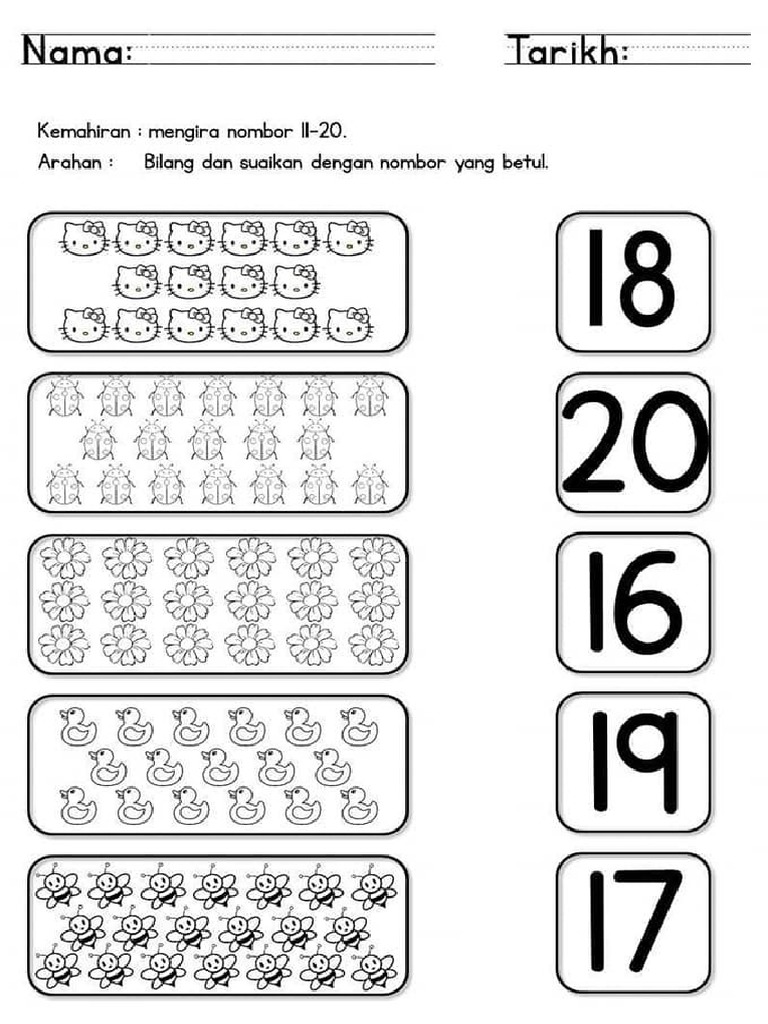 Worksheet Matematik Prasekolah | PDF