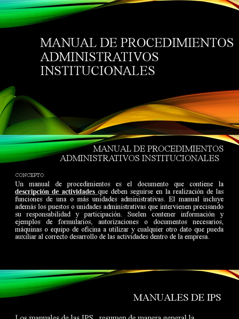 Manual de Procedimientos Administrativos Institucionales | PDF
