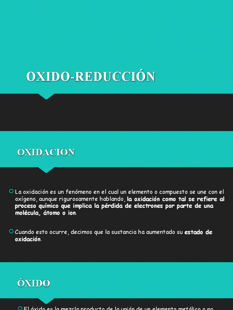 Reacciones de Óxido-Reducción y Tipos de Óxidos | PDF | Redox ...