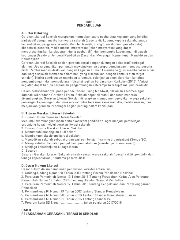 Gerakan Literasi Sekolah untuk Anak Usia Dini | PDF