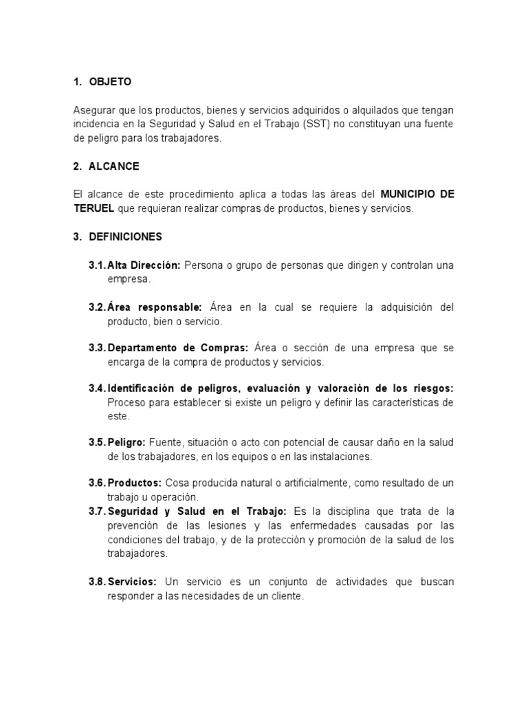 PRC-SST-008 Procedimiento de Adquisiciones y Compras | PDF PRC-SST-008 Procedimiento de Adquisiciones y Compras | PDF