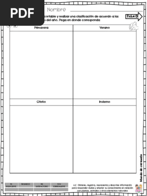 Hojas De Trabajo Sobre Las Estaciones