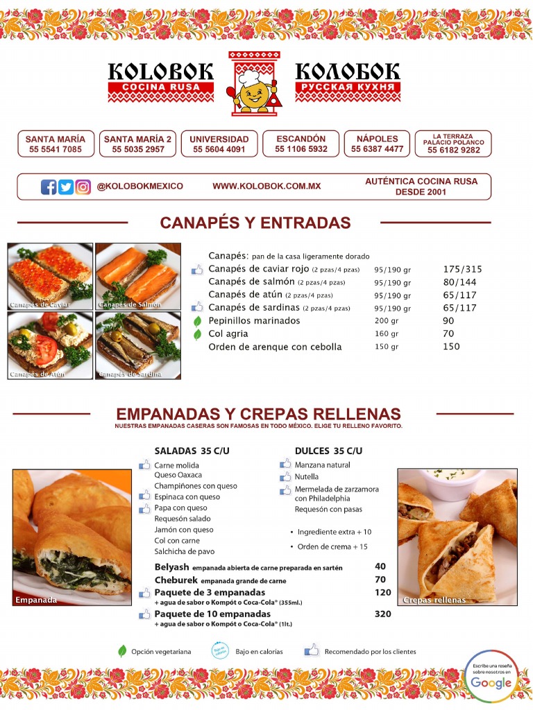 Menu Napoles | PDF