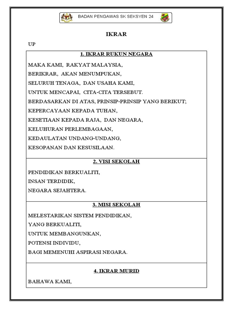 Ikrar Perhimpunan | PDF