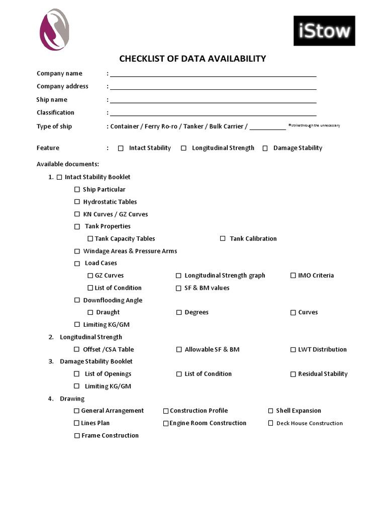 Checklist of Data Availability | PDF