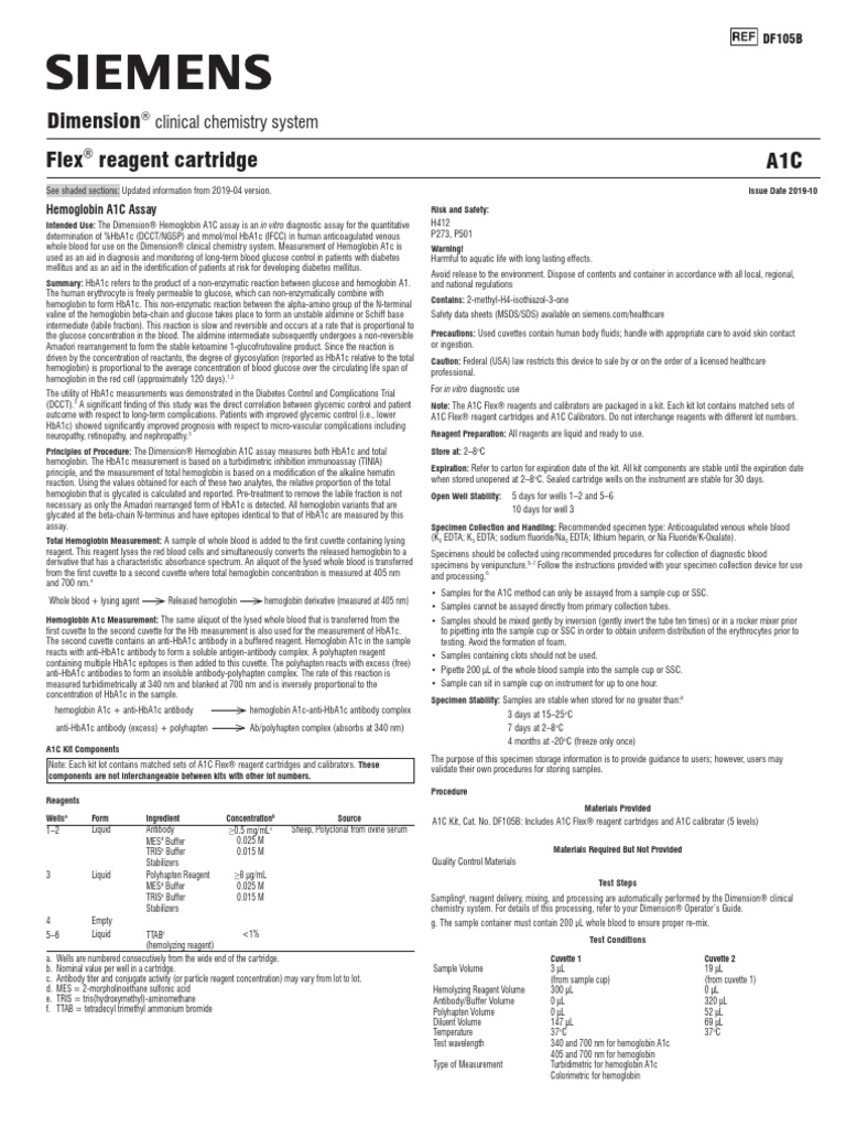 Hemoglobin A1C Assay - Dimension - Rev C DXDCM 09017fe9803bf2d3 ...