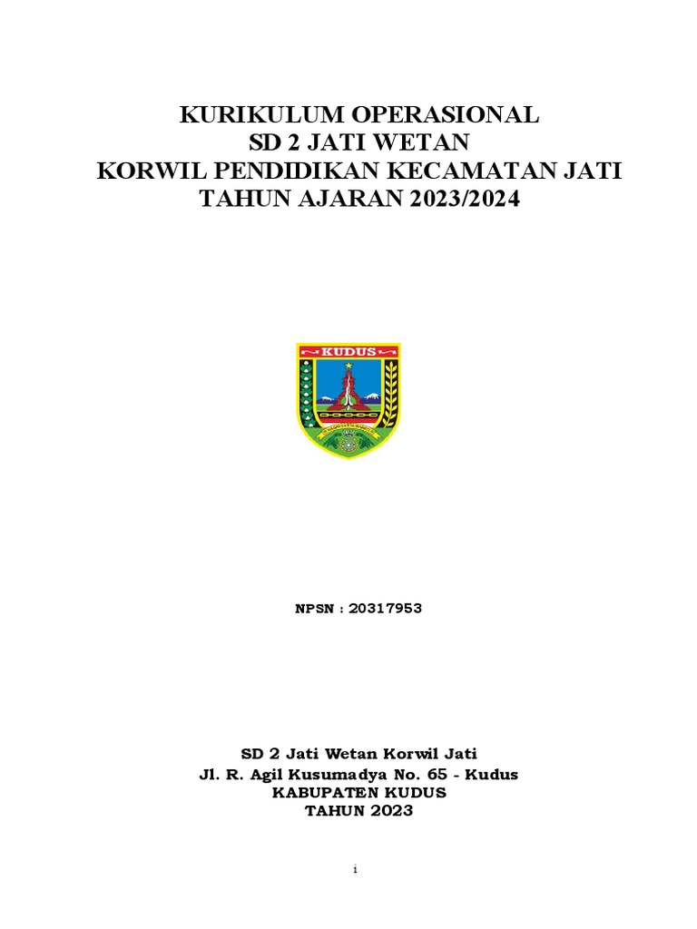 KOSP SD Korwil Jati 2023-2024 Sudah Edit | PDF