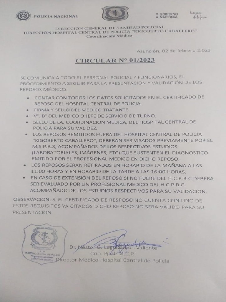 CIRCULAR No. 01-2023 PROCEDIMIENTO A SEGUIR PARA LA PRESENTACION Y ...