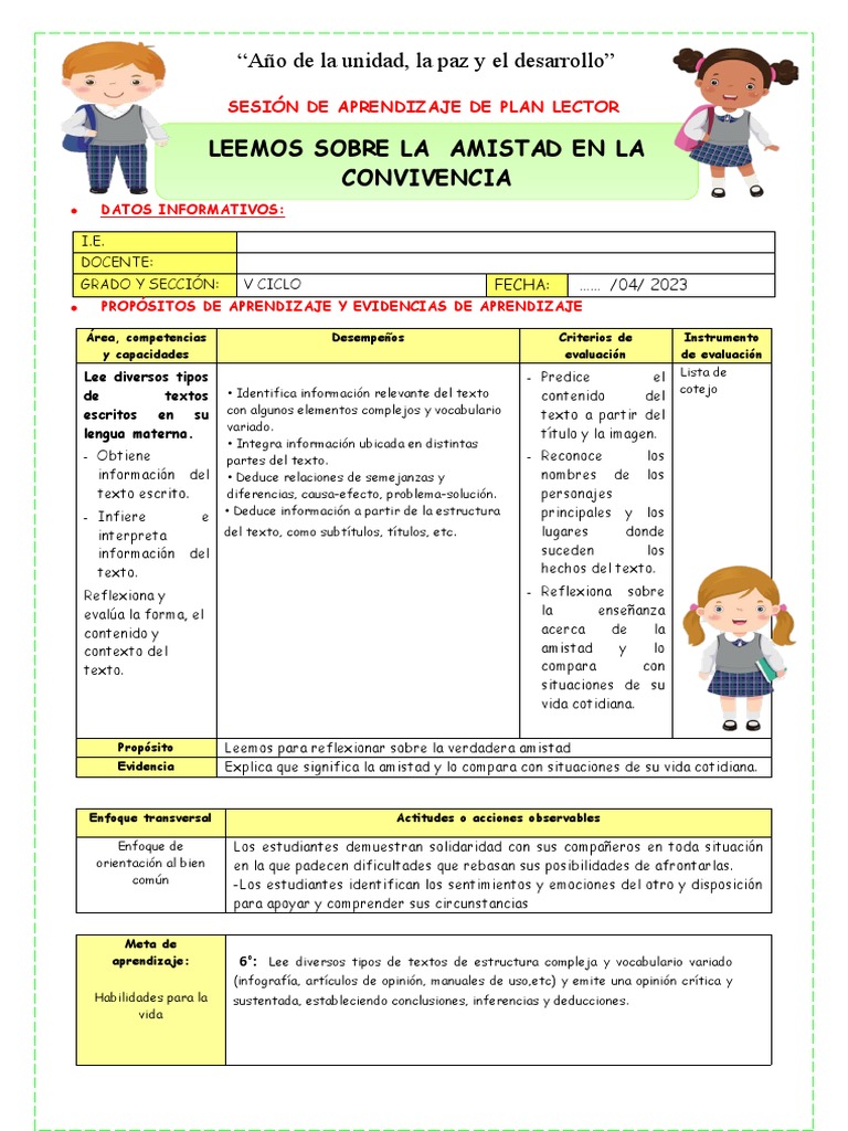 Ses-Juev-Pl-Leemos Sobre La Amistad en La Convivencia | PDF Ses-Juev-Pl-Leemos Sobre La Amistad en La Convivencia | PDF