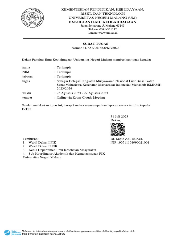 Delegasi UM untuk Munaslub ISMKMI 2023 | PDF | Pengembangan Diri ...
