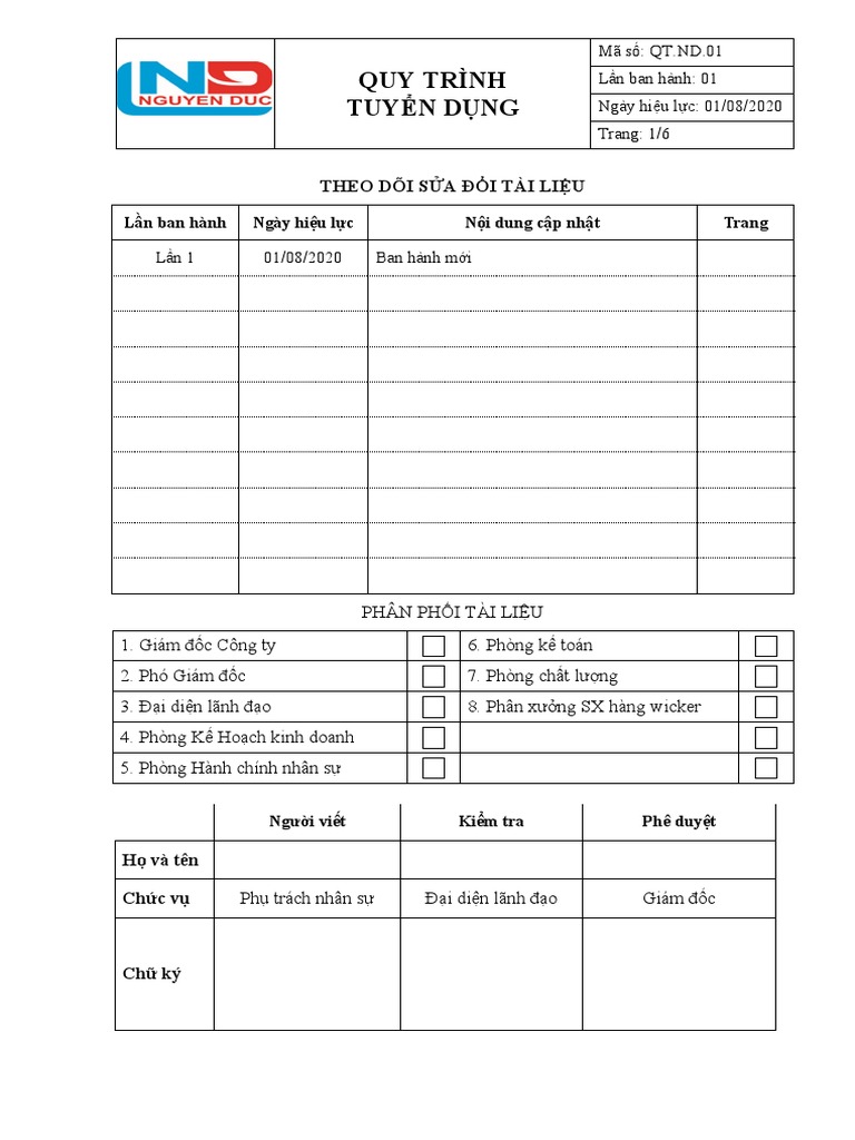 Quy Trinh Tuyen Dung | PDF