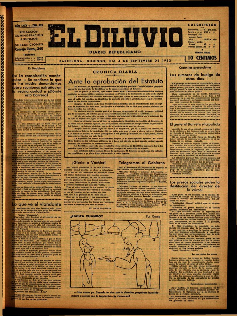 prensa española El Diluvio 1932 | PDF