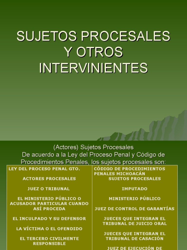 Actores-Sujetos Procesales y Otros Intervinientes | Descargar gratis ...