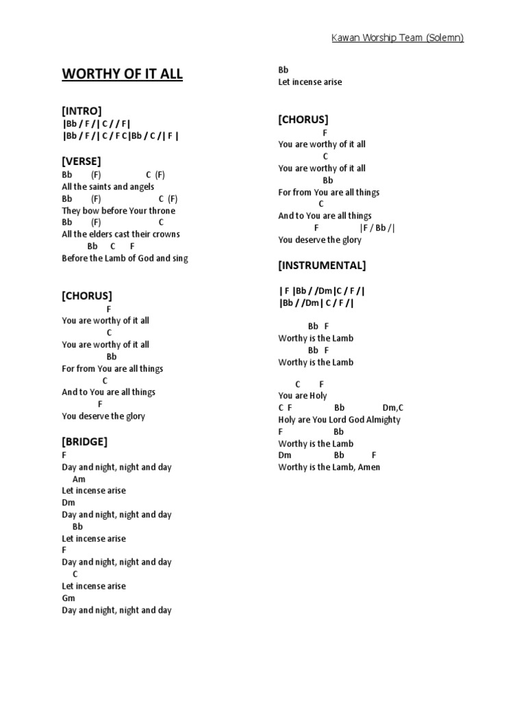 Worthy of It All | PDF