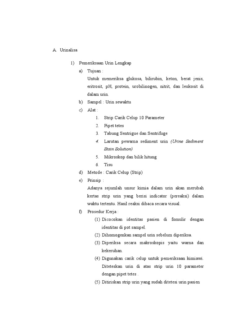 Panduan Urinalisa: Metode dan Interpretasi | PDF