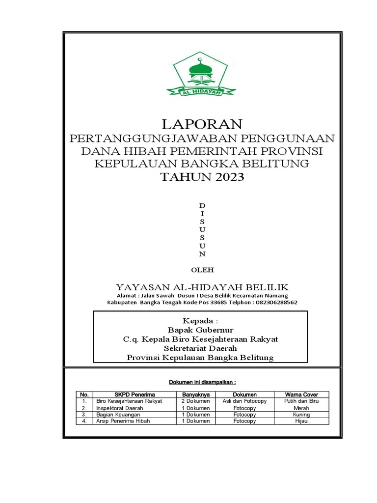 Contoh SPJ Hibah (Oke) | PDF