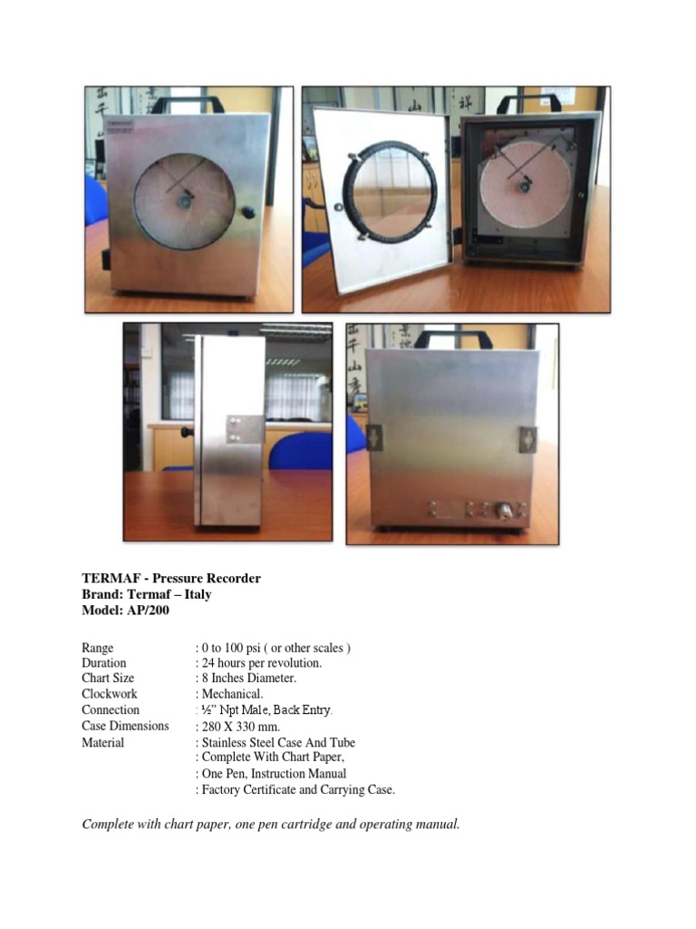TERMAF - Pressure Recorder AP200 | PDF