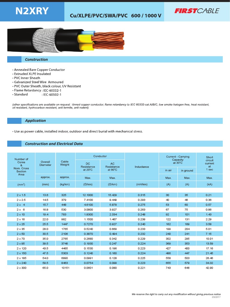 Data Sheet Cable OPPD (N2XRY) | PDF