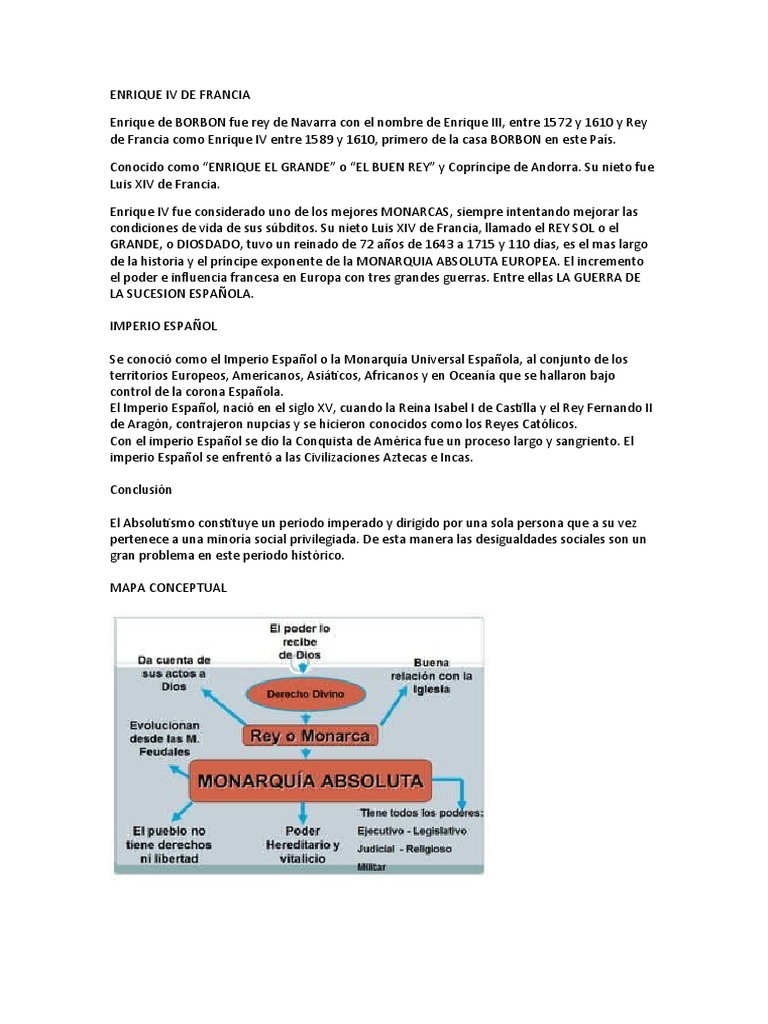 Enrique Iv de Francia, Imperio Español, Mapa Conceptual, Conclusion ...