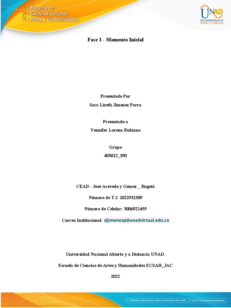 Fase 1-Momento Inicial | PDF