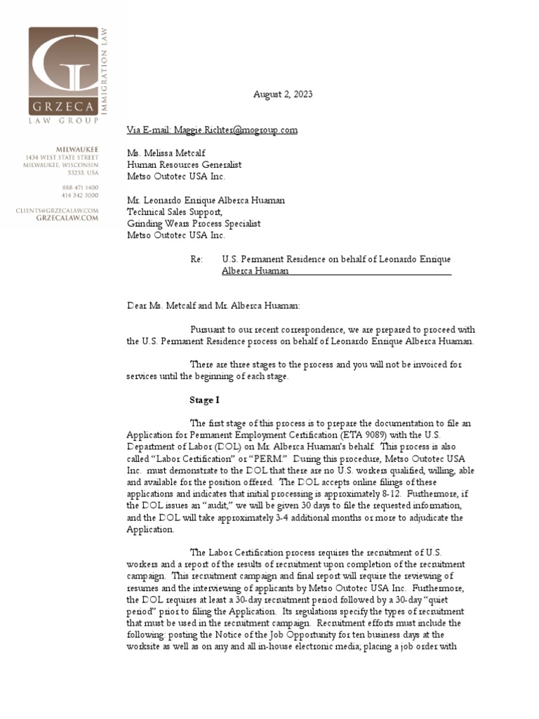 PERM Rep Letter (E. Alberca Huaman)_encrypted | PDF