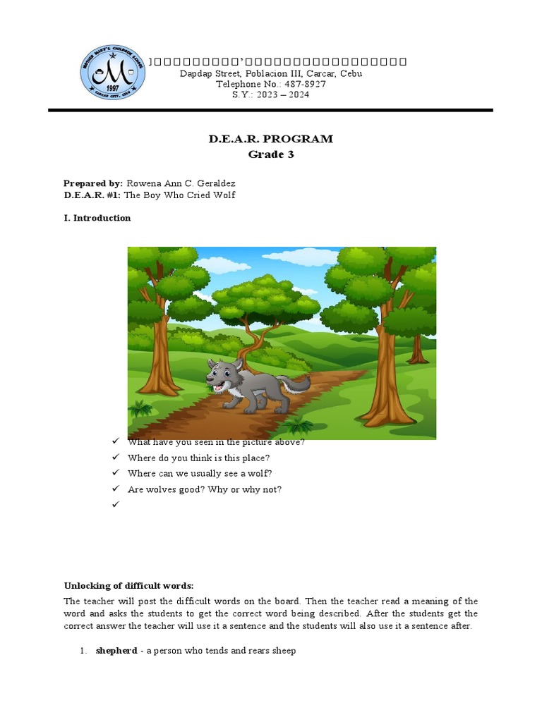 The Boy Who Cried Wolf | PDF | Shepherd