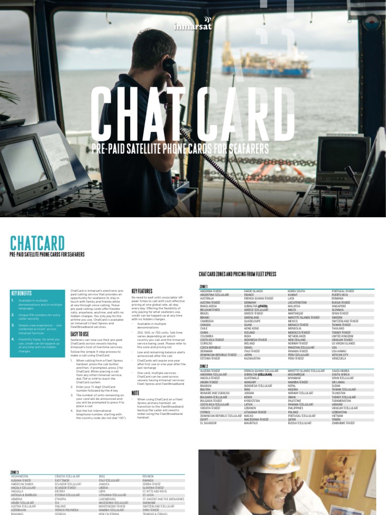 Inmarsat - Maritime - Chat Card | PDF