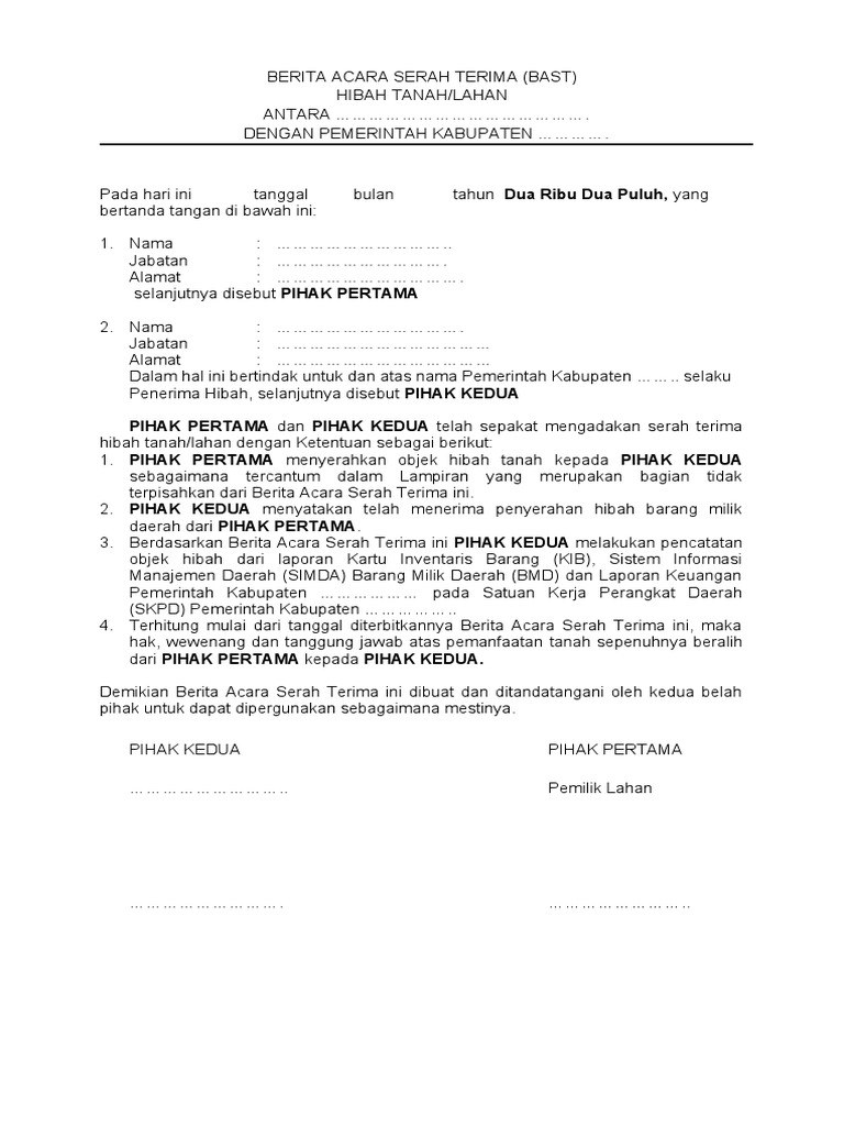 Contoh Bast Hibah | PDF