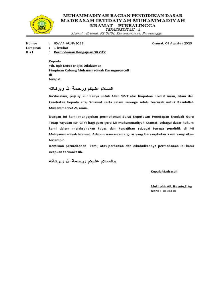 Surat Pengajuan Gty | PDF