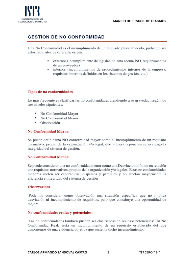 Gestión de No Conformidades en Riesgos | PDF | Business