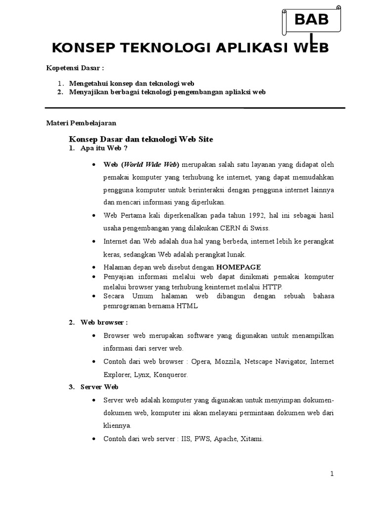 Konsep Teknologi Web - 1 | PDF | Komputer