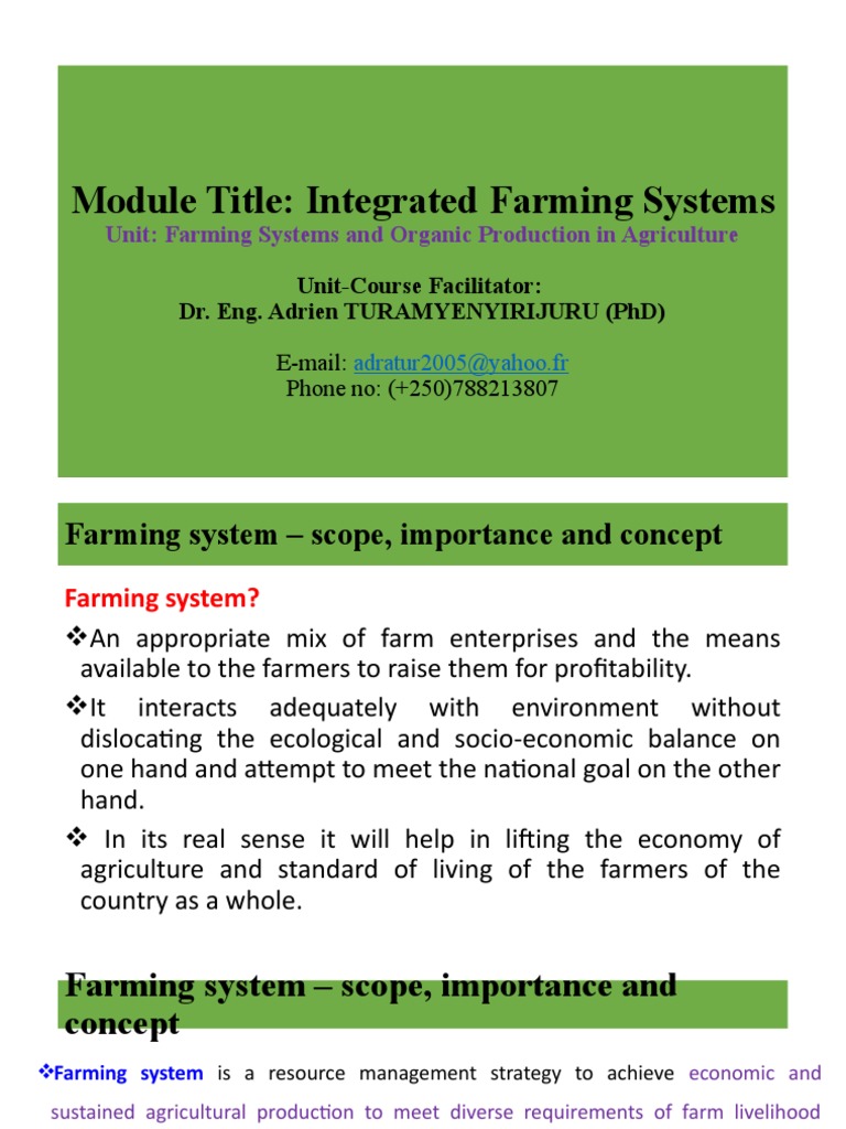 Importance and Scope of Farming Systems | PDF | Wellness | Science ...
