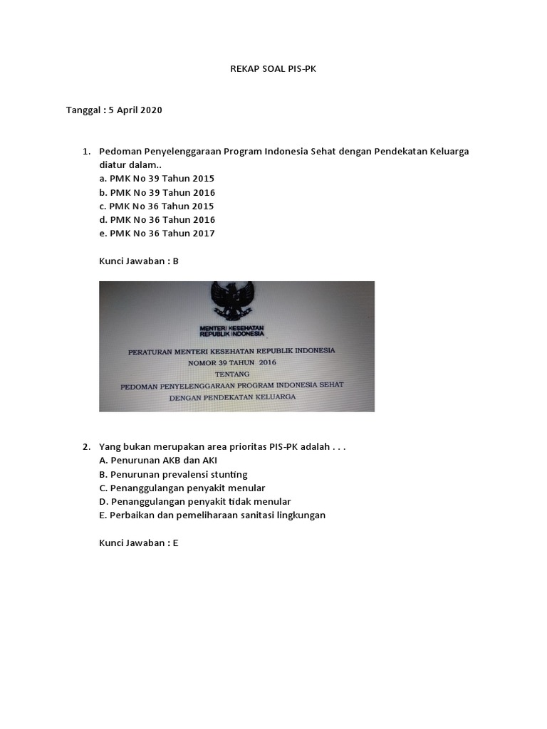 REKAP SOAL PIS-PK | PDF