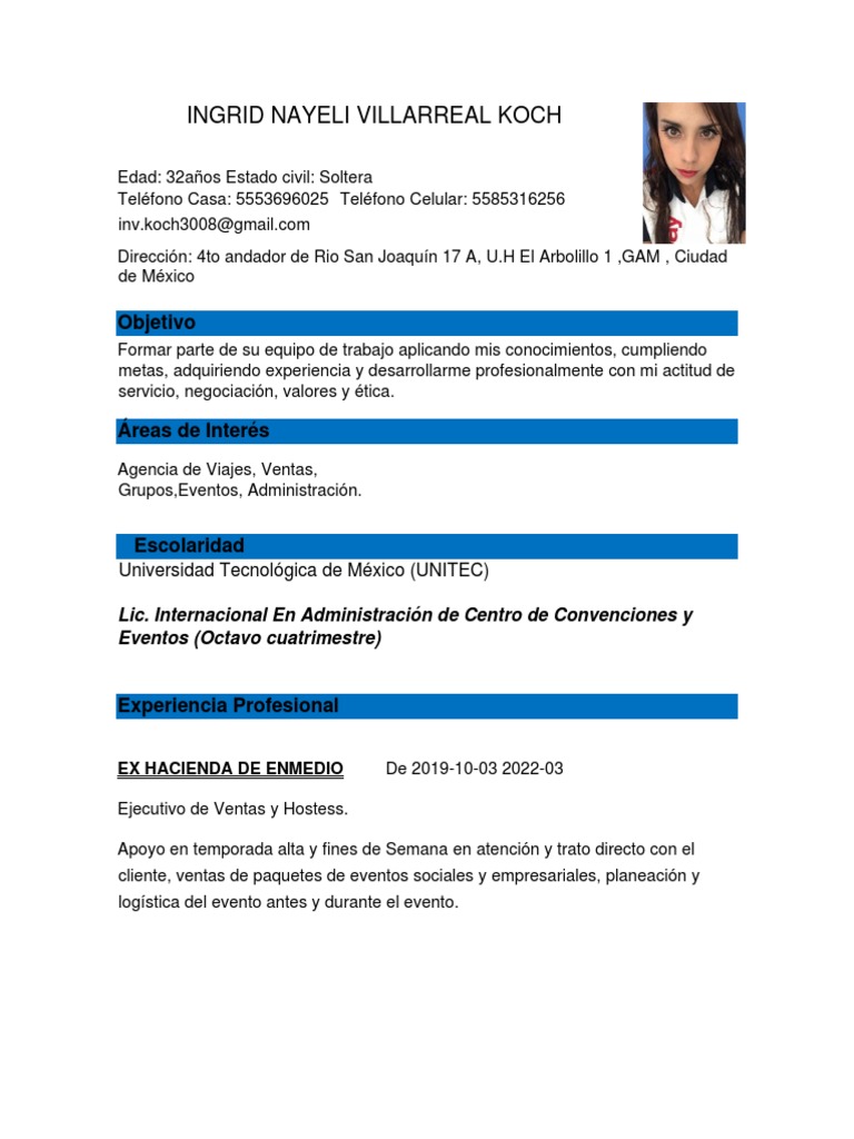 CV INGRID N VILLARREAL K | PDF