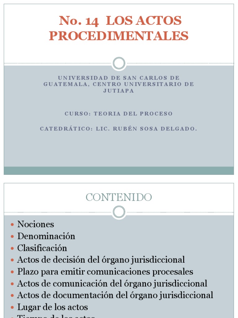 No. 14 Actos Procedimentales | PDF