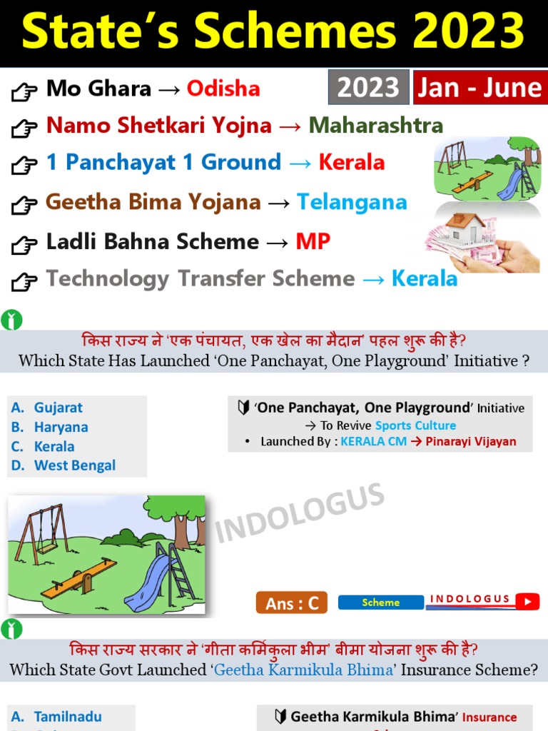 State Schemes Overview 2023 | PDF