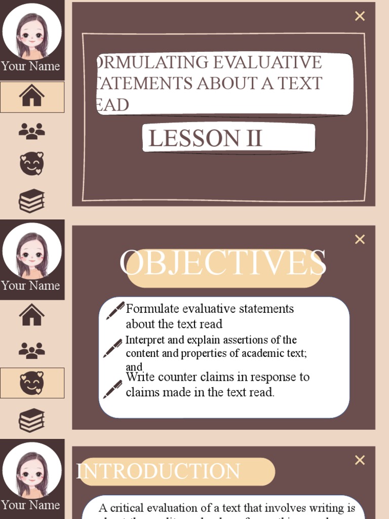 Formulating Evaluative Statements | PDF | Methodology | Evaluation