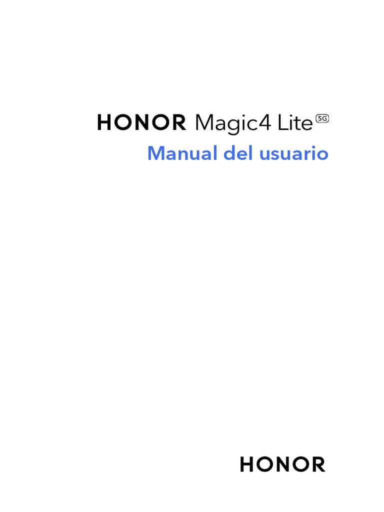 HONOR Magic4 Lite Manual Del Usuario - (Magic UI 4.2 - 01, Es) | PDF | Cámara | Cargador de batería