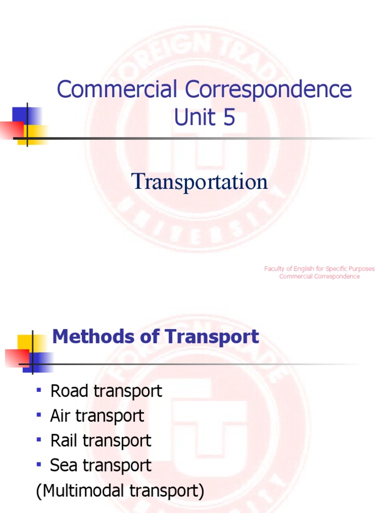 CC Unit 5 - Transportation | PDF