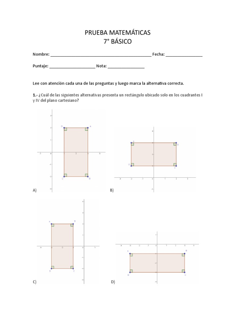 7° Pruebas Matemáticas y Ciencias final | PDF | Matemáticas | Science