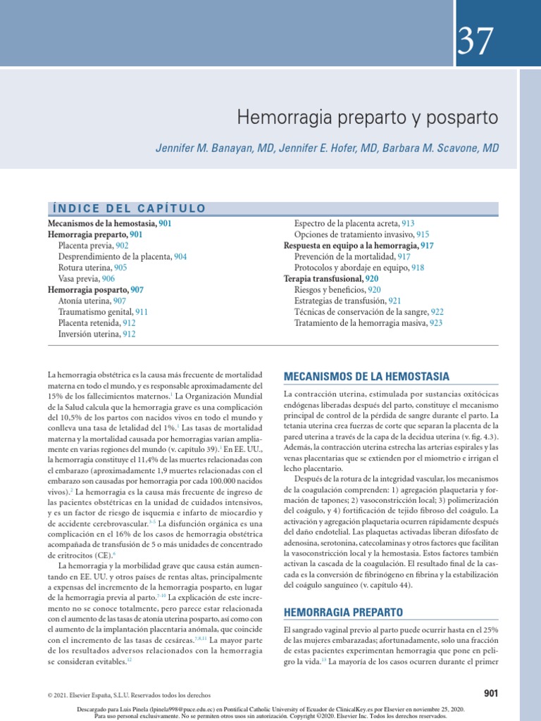 Hemorragia Preparto y Posparto | PDF | Parto | El embarazo
