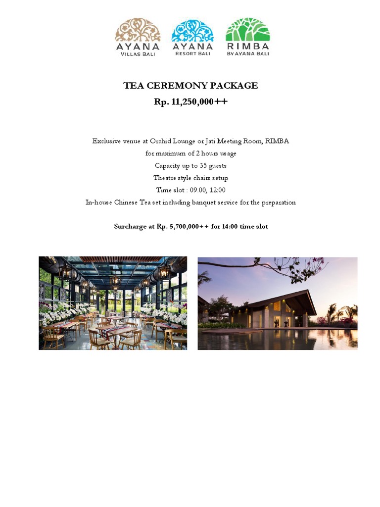 AYANA WEDDING TEA CEREMONY PACKAGE - IDR Ver 1.50 | PDF